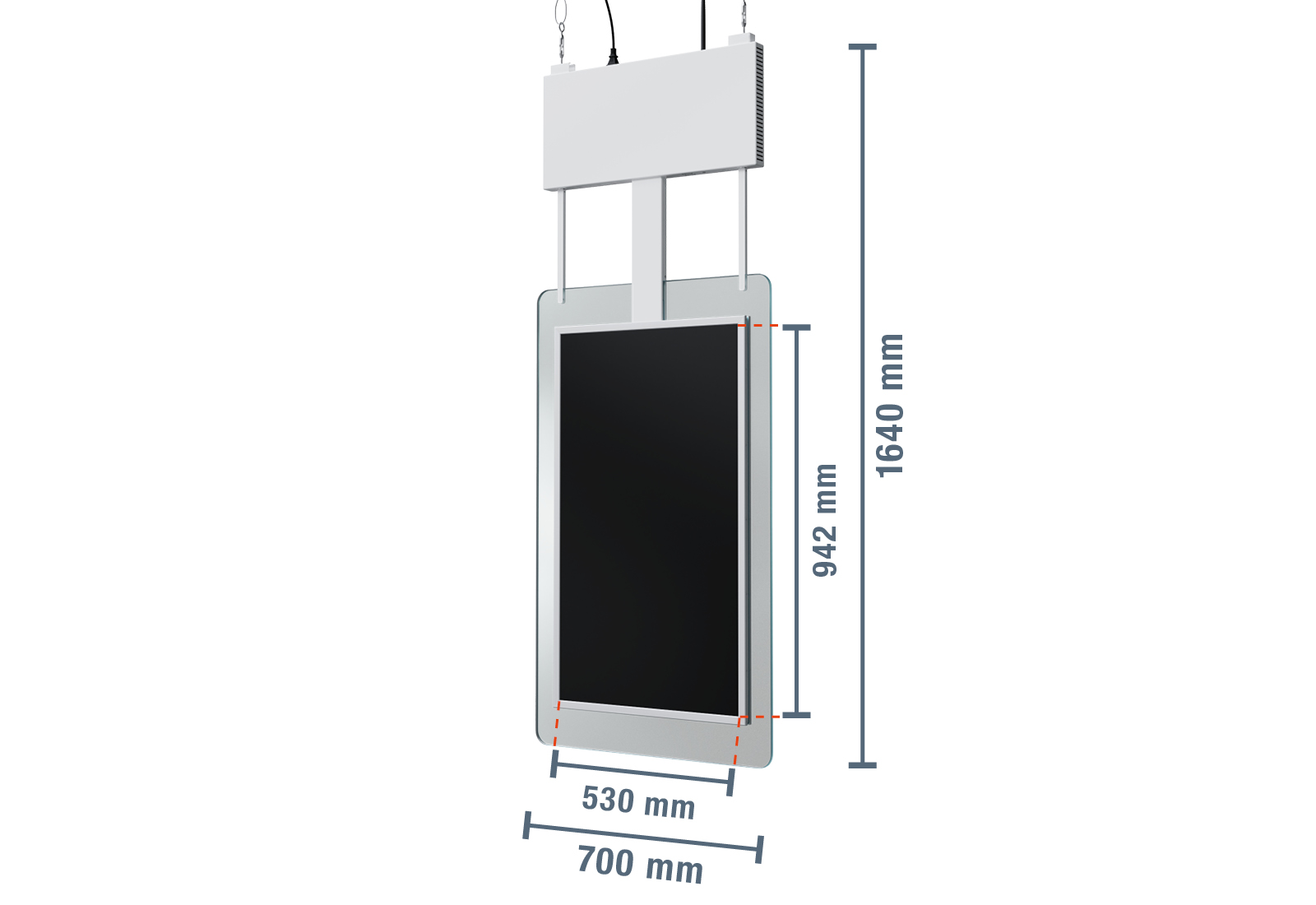 Digitale reclame scherm, hangend display dubbelzijdig, DHD2-LED43 ...
